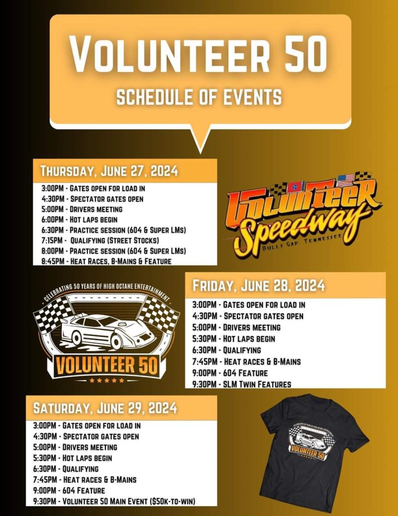 Historic $50,000-to-win Volunteer 50 scheduled June 27-29 to celebrate ...